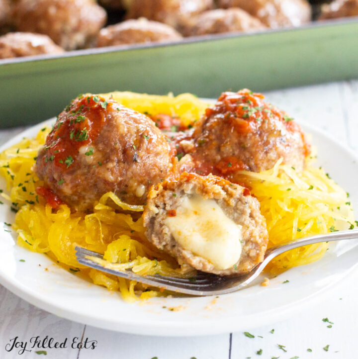 Easy Mozzarella Stuffed Meatballs Recipe (Low Carb, Gluten Free)